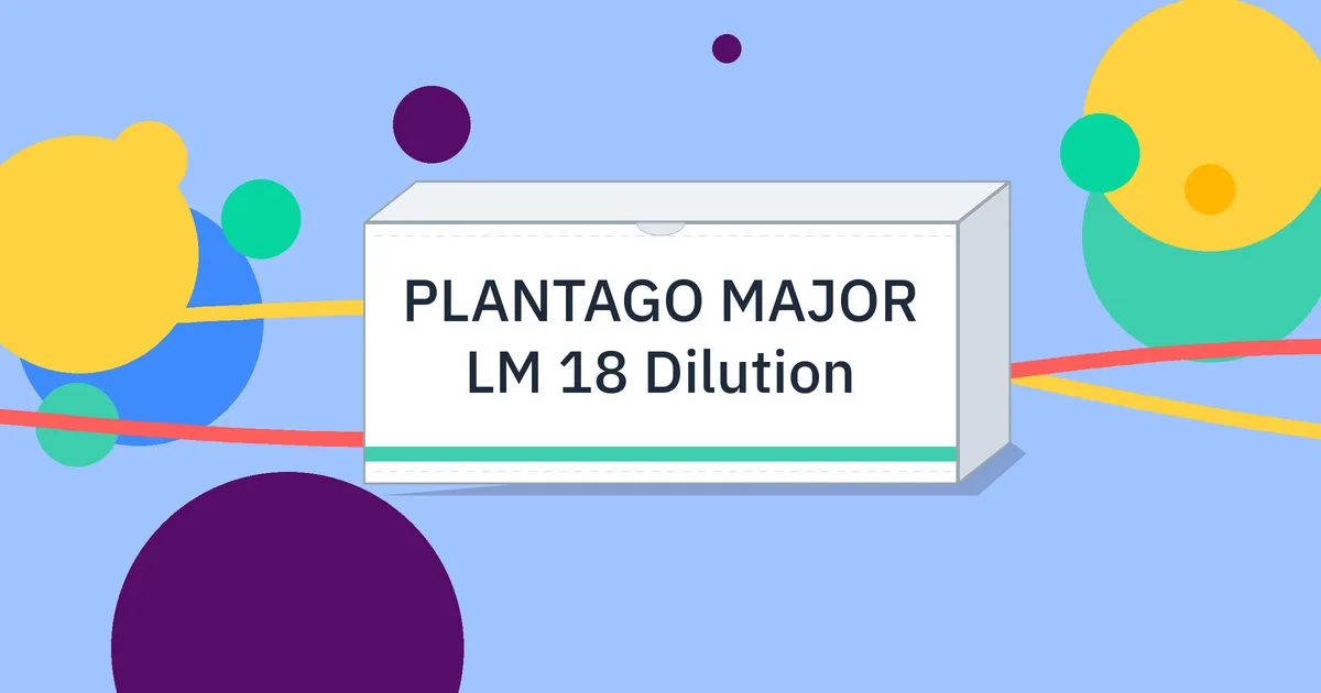 Symbolbild: Packung mit der Aufschrift PLANTAGO MAJOR LM 18 Dilution (PZN 13646778) – Verfügbarkeit und Bezug in Apotheken in Frankfurt am Main