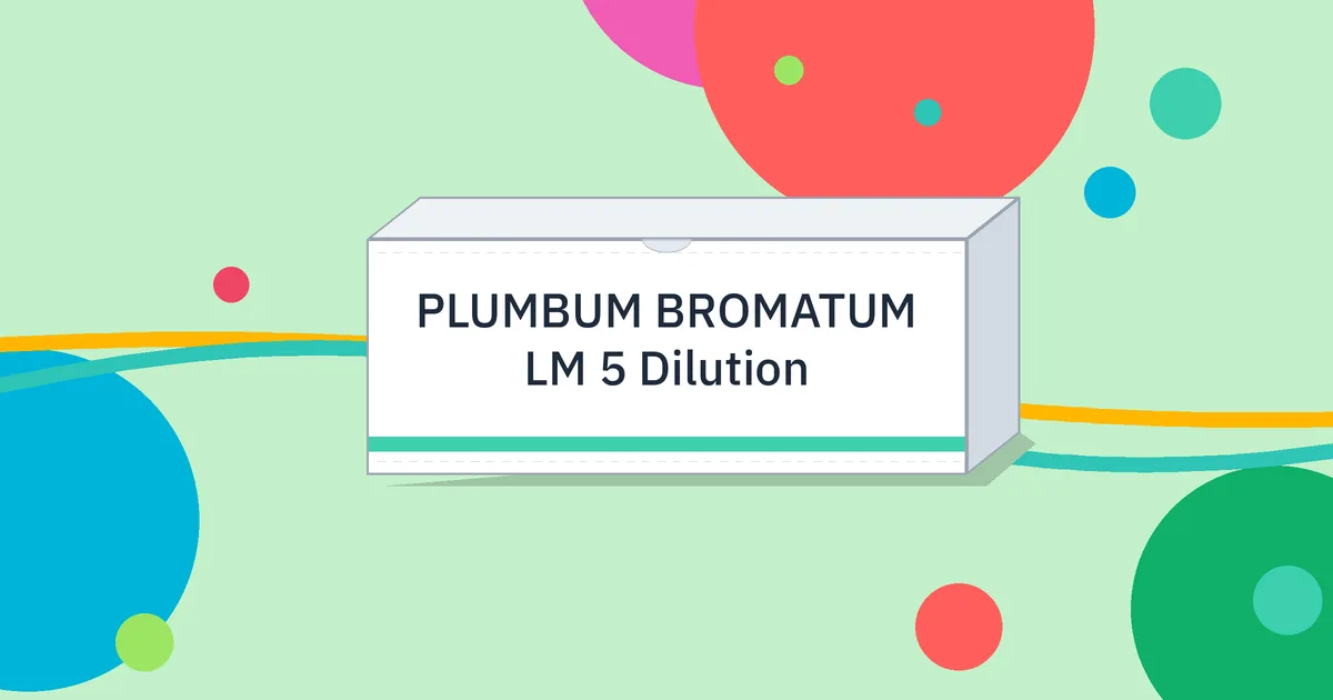 Symbolbild: Packung mit der Aufschrift PLUMBUM BROMATUM LM 5 Dilution (PZN 13039647) – Verfügbarkeit und Bezug in Apotheken in Frankfurt am Main