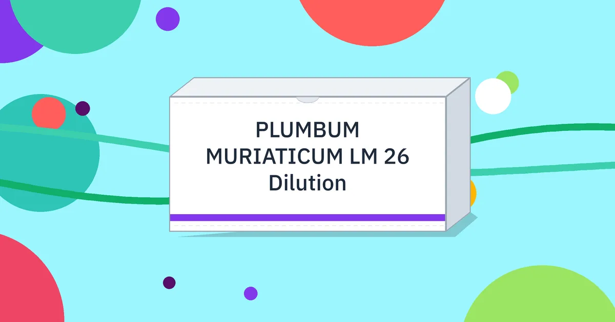 Symbolbild: Packung mit der Aufschrift PLUMBUM MURIATICUM LM 26 Dilution (PZN 13041727) – Verfügbarkeit und Bezug in Apotheken in Frankfurt am Main