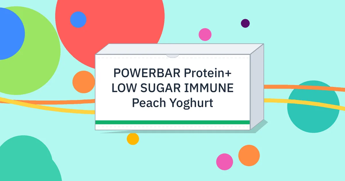 Symbolbild: Packung mit der Aufschrift POWERBAR Protein+ LOW SUGAR IMMUNE Peach Yoghurt (PZN 19236202) – Verfügbarkeit und Bezug in Apotheken in Frankfurt am Main