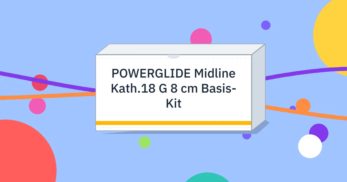 Symbolbild: Packung mit der Aufschrift POWERGLIDE Midline Kath.18 G 8 cm Basis-Kit (PZN 12777840) – Verfügbarkeit und Bezug in Apotheken in Frankfurt am Main