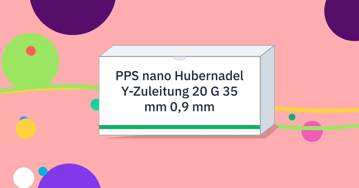 Symbolbild: Packung mit der Aufschrift PPS nano Hubernadel Y-Zuleitung 20 G 35 mm 0,9 mm (PZN 18195470) – Verfügbarkeit und Bezug in Apotheken in Frankfurt am Main