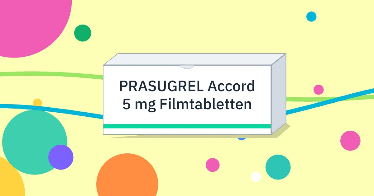 Symbolbild: Packung mit der Aufschrift PRASUGREL Accord 5 mg Filmtabletten (PZN 15297603) – Verfügbarkeit und Bezug in Apotheken in Frankfurt am Main