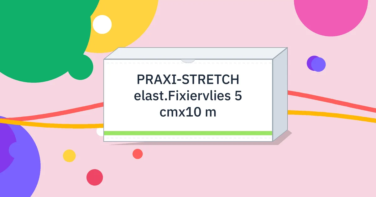 Symbolbild: Packung mit der Aufschrift PRAXI-STRETCH elast.Fixiervlies 5 cmx10 m (PZN 12827710) – Verfügbarkeit und Bezug in Apotheken in Frankfurt am Main