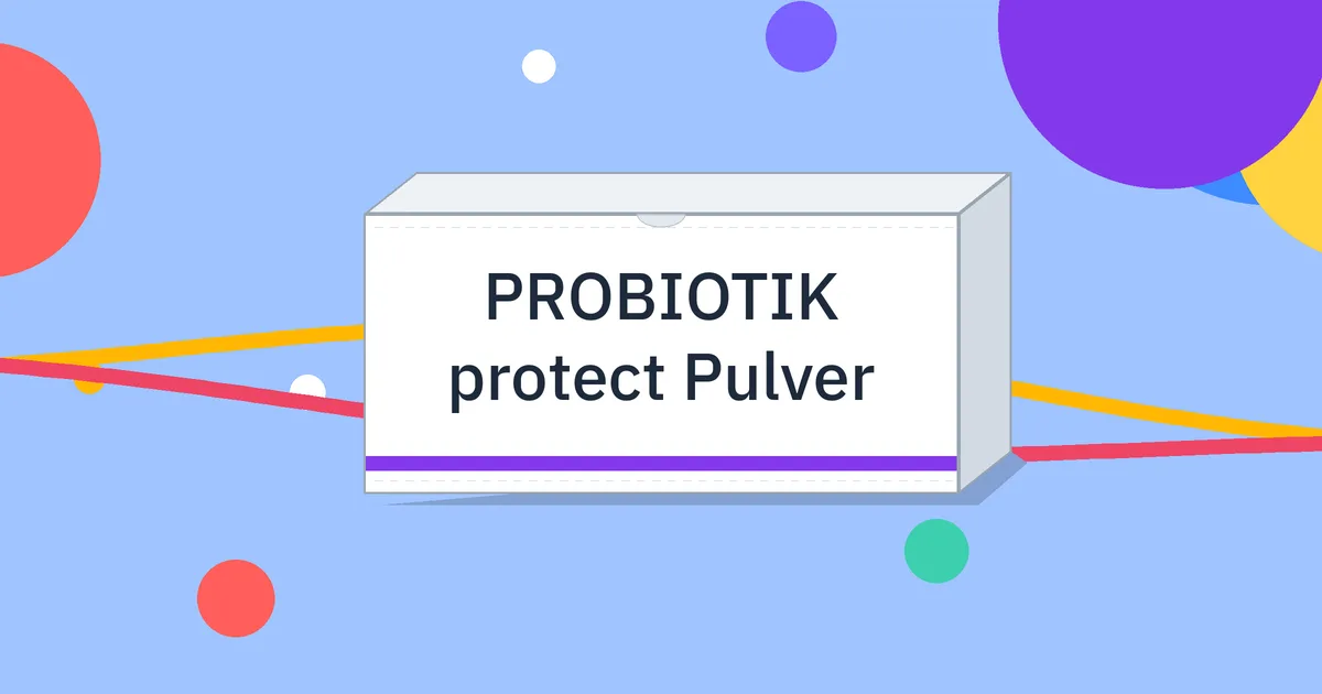 Symbolbild: Packung mit der Aufschrift PROBIOTIK protect Pulver (PZN 09711553) – Verfügbarkeit und Bezug in Apotheken in Frankfurt am Main