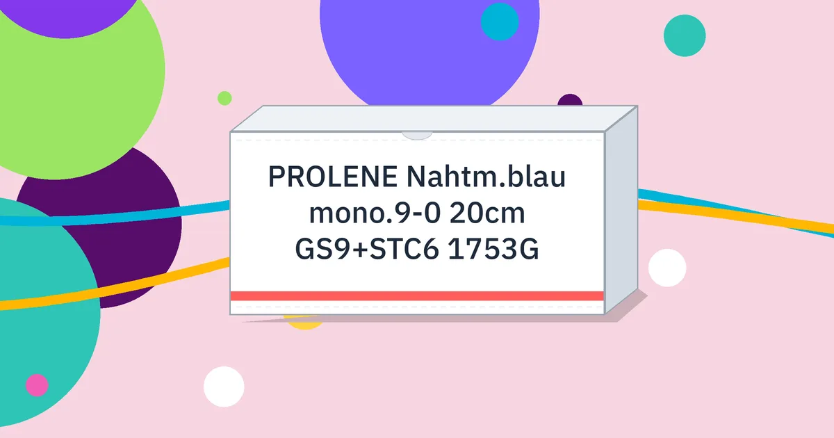Symbolbild: Packung mit der Aufschrift PROLENE Nahtm.blau mono.9-0 20cm GS9+STC6 1753G (PZN 20891219) – Verfügbarkeit und Bezug in Apotheken in Frankfurt am Main