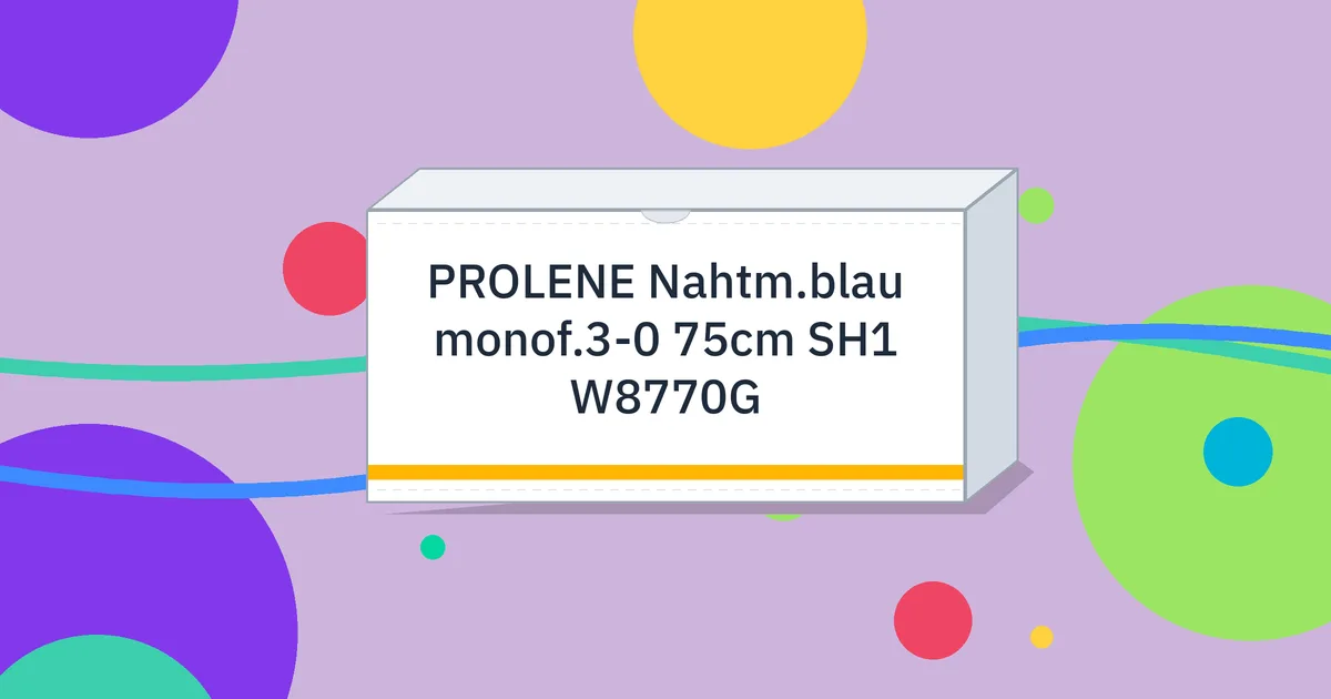 Symbolbild: Packung mit der Aufschrift PROLENE Nahtm.blau monof.3-0 75cm SH1 W8770G (PZN 18605413) – Verfügbarkeit und Bezug in Apotheken in Frankfurt am Main