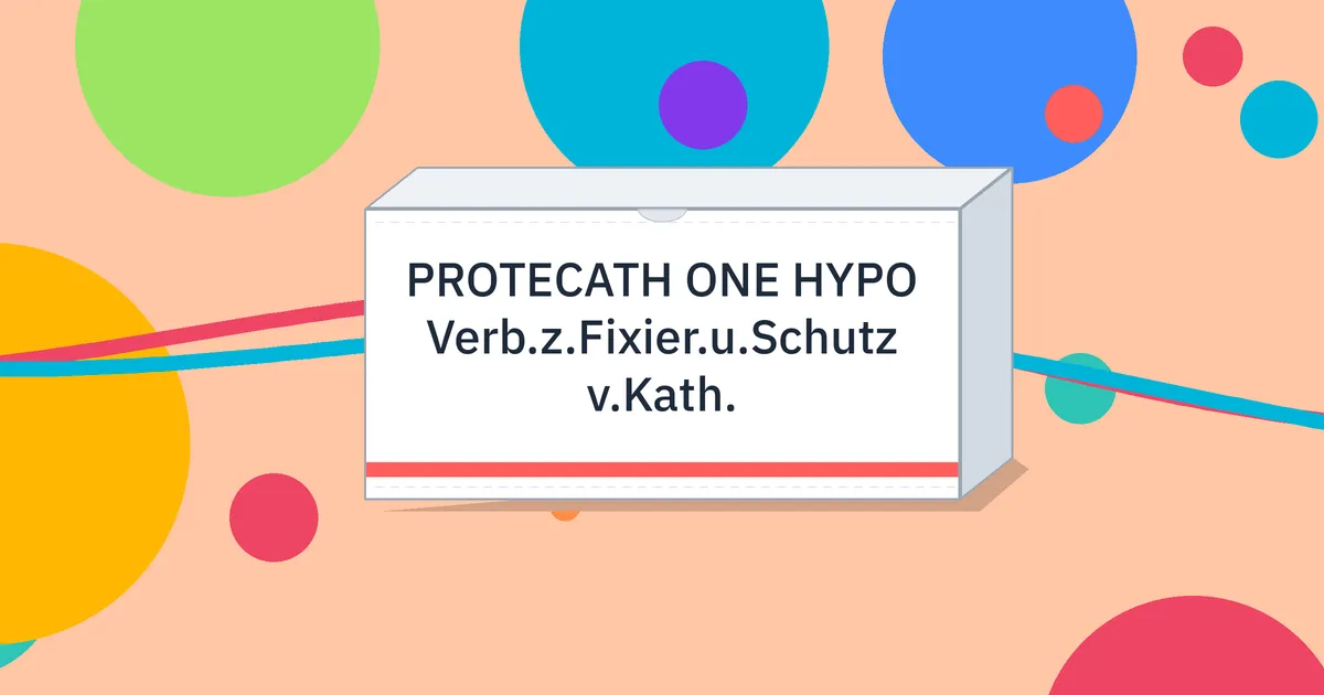 Symbolbild: Packung mit der Aufschrift PROTECATH ONE HYPO Verb.z.Fixier.u.Schutz v.Kath. (PZN 20828758) – Verfügbarkeit und Bezug in Apotheken in Frankfurt am Main
