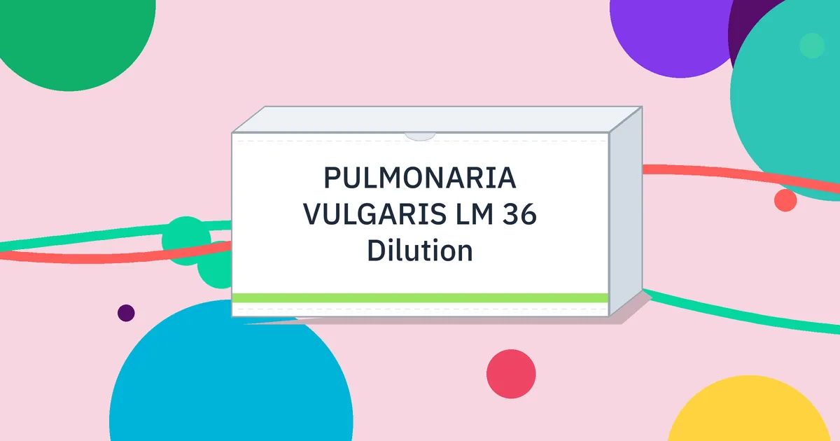Symbolbild: Packung mit der Aufschrift PULMONARIA VULGARIS LM 36 Dilution (PZN 13671078) – Verfügbarkeit und Bezug in Apotheken in Frankfurt am Main