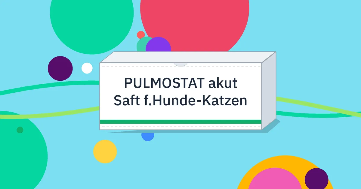 Symbolbild: Packung mit der Aufschrift PULMOSTAT akut Saft f.Hunde-Katzen (PZN 10172647) – Verfügbarkeit und Bezug in Apotheken in Frankfurt am Main