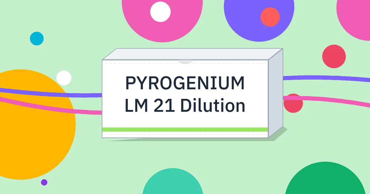 Symbolbild: Packung mit der Aufschrift PYROGENIUM LM 21 Dilution (PZN 13045116) – Verfügbarkeit und Bezug in Apotheken in Frankfurt am Main