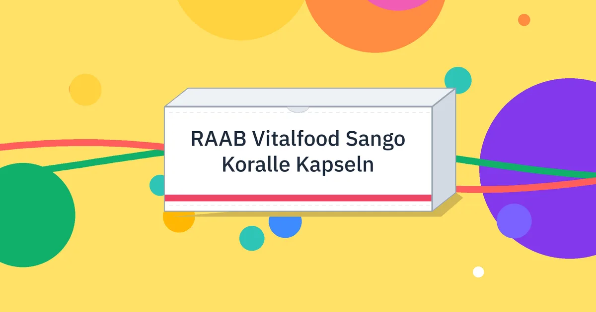 Symbolbild: Packung mit der Aufschrift RAAB Vitalfood Sango Koralle Kapseln (PZN 20338474) – Verfügbarkeit und Bezug in Apotheken in Frankfurt am Main