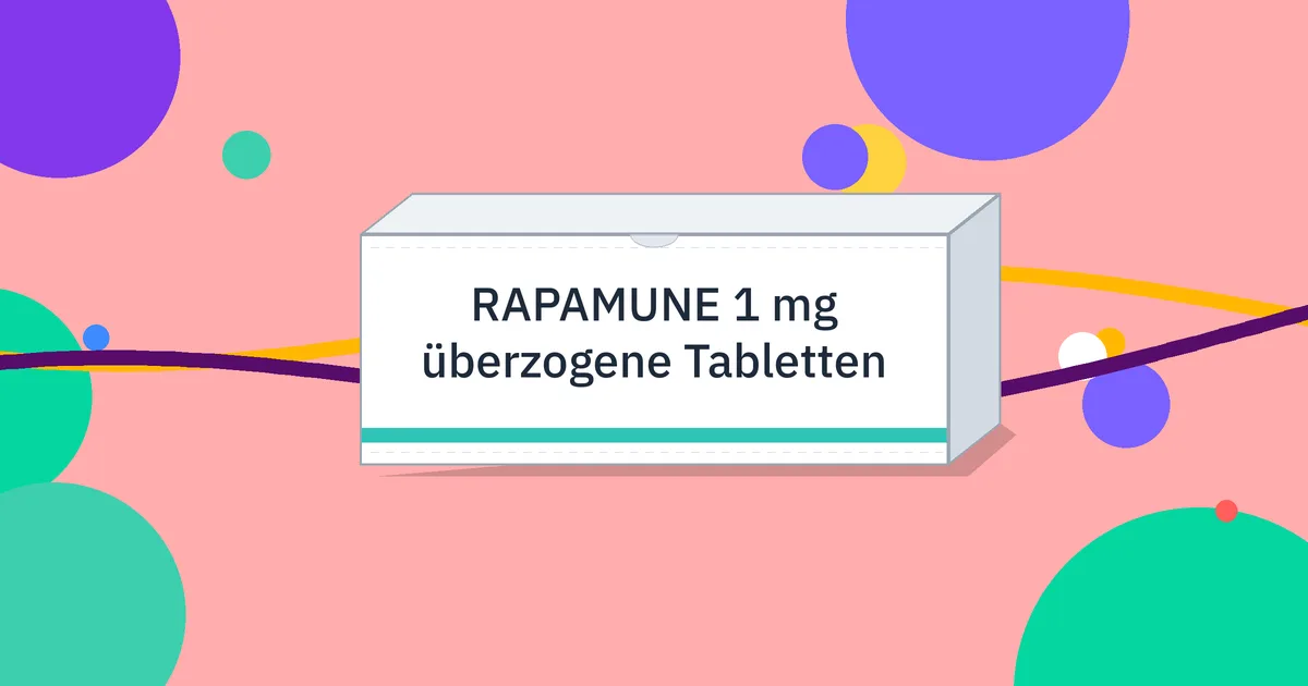 Symbolbild: Packung mit der Aufschrift RAPAMUNE 1 mg überzogene Tabletten (PZN 01330225) – Verfügbarkeit und Bezug in Apotheken in Frankfurt am Main