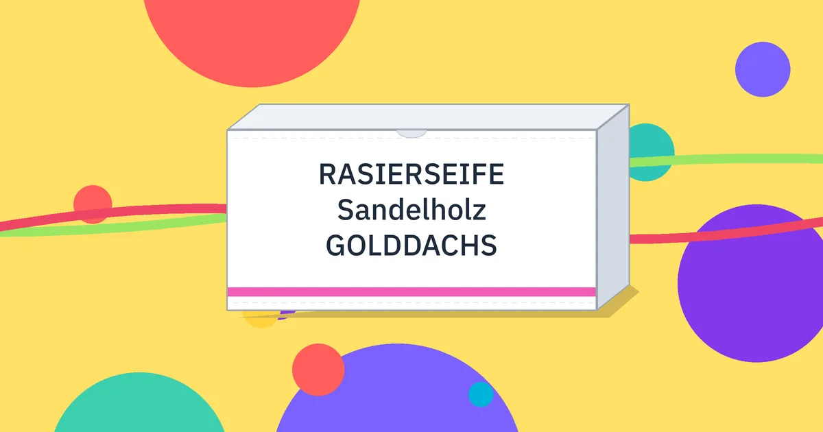 Symbolbild: Packung mit der Aufschrift RASIERSEIFE Sandelholz GOLDDACHS (PZN 10192331) – Verfügbarkeit und Bezug in Apotheken in Frankfurt am Main