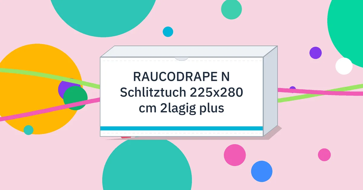 Symbolbild: Packung mit der Aufschrift RAUCODRAPE N Schlitztuch 225x280 cm 2lagig plus (PZN 06680450) – Verfügbarkeit und Bezug in Apotheken in Frankfurt am Main
