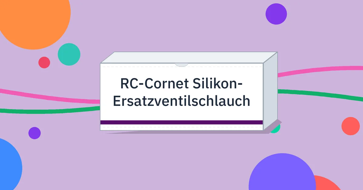 Symbolbild: Packung mit der Aufschrift RC-Cornet Silikon-Ersatzventilschlauch (PZN 16313310) – Verfügbarkeit und Bezug in Apotheken in Frankfurt am Main