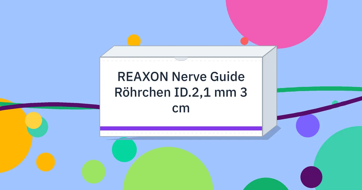 Symbolbild: Packung mit der Aufschrift REAXON Nerve Guide Röhrchen ID.2,1 mm 3 cm (PZN 10204442) – Verfügbarkeit und Bezug in Apotheken in Frankfurt am Main