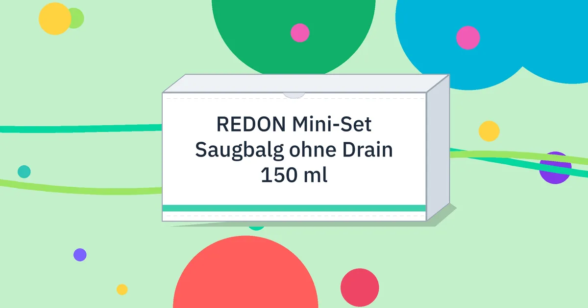 Symbolbild: Packung mit der Aufschrift REDON Mini-Set Saugbalg ohne Drain 150 ml (PZN 12733251) – Verfügbarkeit und Bezug in Apotheken in Frankfurt am Main