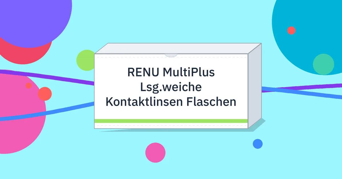 Symbolbild: Packung mit der Aufschrift RENU MultiPlus Lsg.weiche Kontaktlinsen Flaschen (PZN 10126908) – Verfügbarkeit und Bezug in Apotheken in Frankfurt am Main