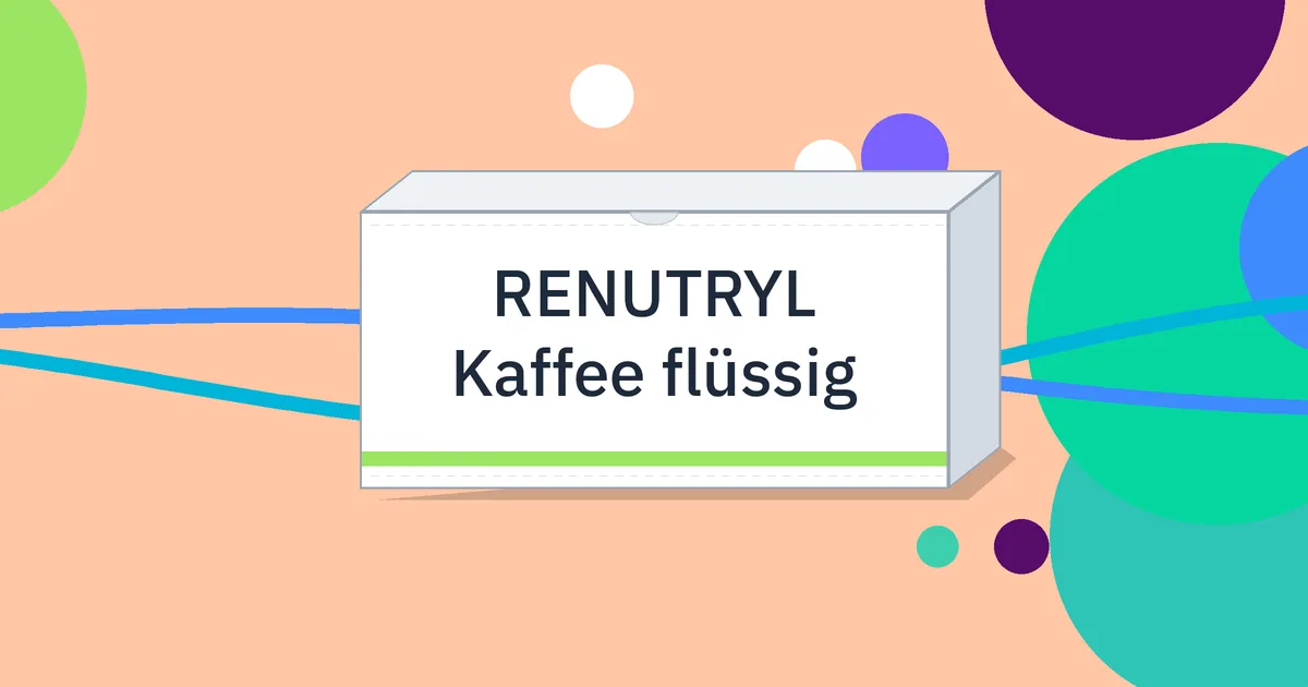 Symbolbild: Packung mit der Aufschrift RENUTRYL Kaffee flüssig (PZN 18048958) – Verfügbarkeit und Bezug in Apotheken in Frankfurt am Main
