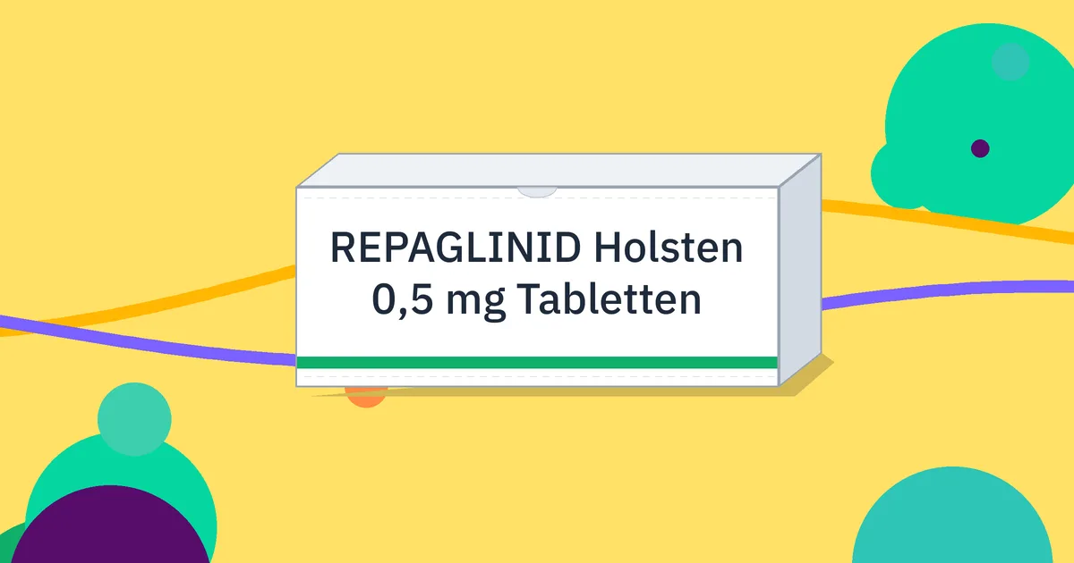 Symbolbild: Packung mit der Aufschrift REPAGLINID Holsten 0,5 mg Tabletten (PZN 12553247) – Verfügbarkeit und Bezug in Apotheken in Frankfurt am Main