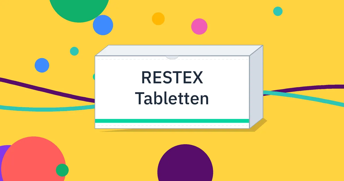Symbolbild: Packung mit der Aufschrift RESTEX Tabletten (PZN 00576160) – Verfügbarkeit und Bezug in Apotheken in Frankfurt am Main