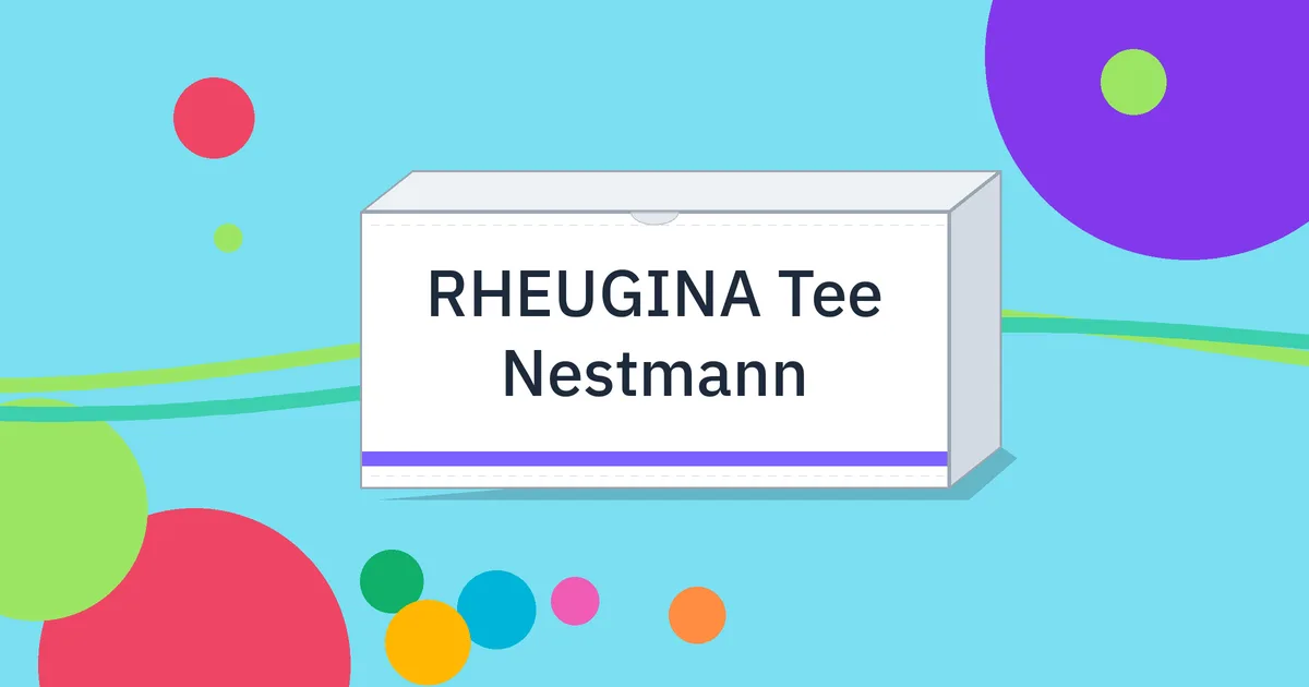 Symbolbild: Packung mit der Aufschrift RHEUGINA Tee Nestmann (PZN 00618645) – Verfügbarkeit und Bezug in Apotheken in Frankfurt am Main