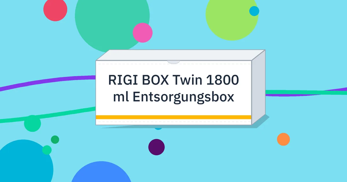 Symbolbild: Packung mit der Aufschrift RIGI BOX Twin 1800 ml Entsorgungsbox (PZN 09239286) – Verfügbarkeit und Bezug in Apotheken in Frankfurt am Main