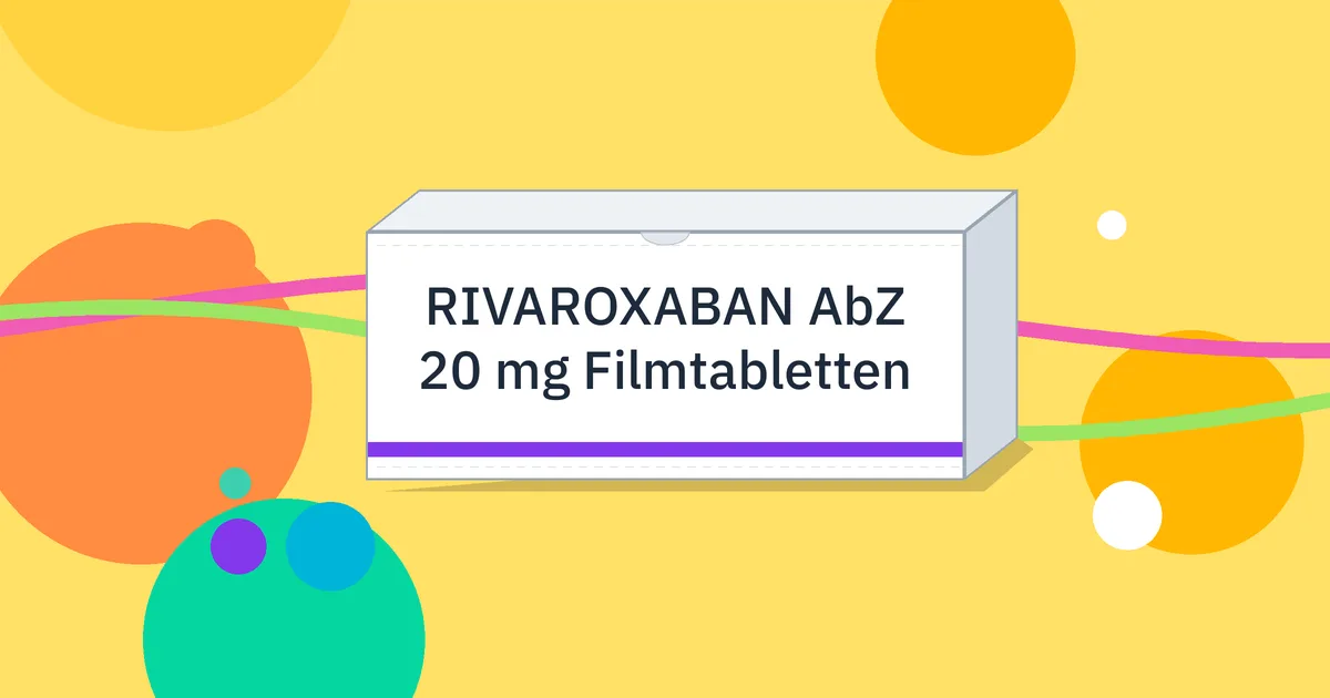 Symbolbild: Packung mit der Aufschrift RIVAROXABAN AbZ 20 mg Filmtabletten (PZN 18827094) – Verfügbarkeit und Bezug in Apotheken in Frankfurt am Main