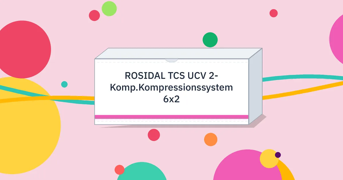 Symbolbild: Packung mit der Aufschrift ROSIDAL TCS UCV 2-Komp.Kompressionssystem 6x2 (PZN 19703684) – Verfügbarkeit und Bezug in Apotheken in Frankfurt am Main