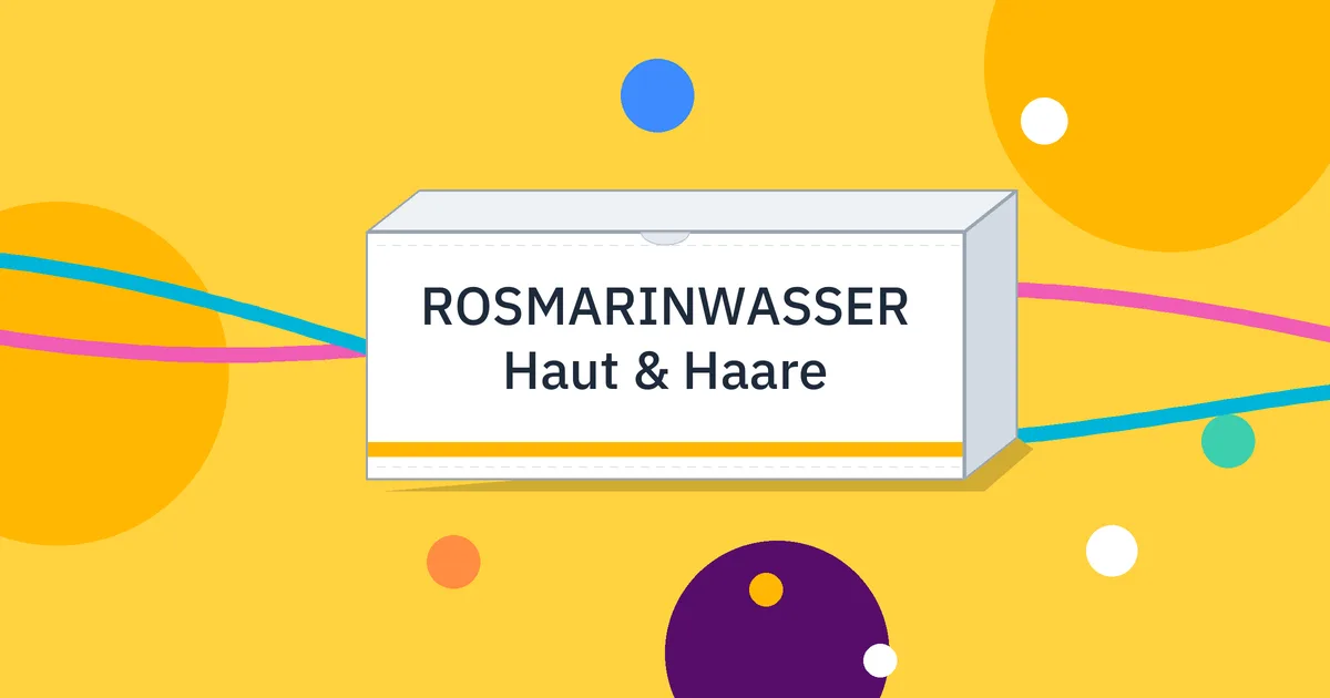 Symbolbild: Packung mit der Aufschrift ROSMARINWASSER Haut & Haare (PZN 18603503) – Verfügbarkeit und Bezug in Apotheken in Frankfurt am Main