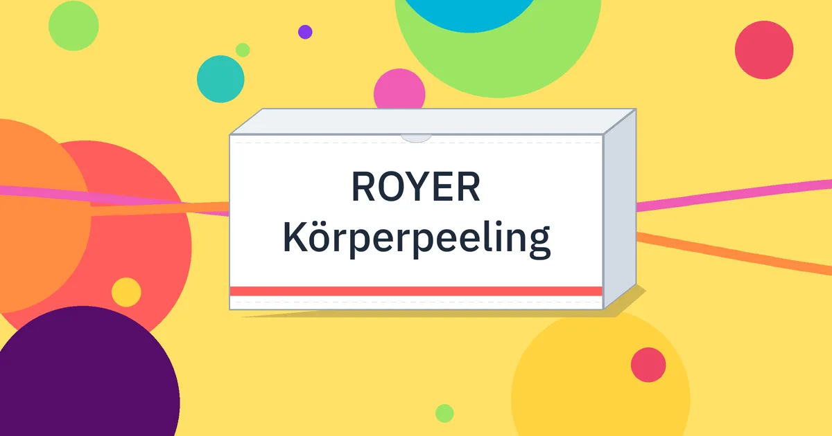 Symbolbild: Packung mit der Aufschrift ROYER Körperpeeling (PZN 15748945) – Verfügbarkeit und Bezug in Apotheken in Frankfurt am Main