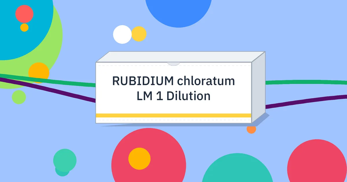 Symbolbild: Packung mit der Aufschrift RUBIDIUM chloratum LM 1 Dilution (PZN 13171708) – Verfügbarkeit und Bezug in Apotheken in Frankfurt am Main