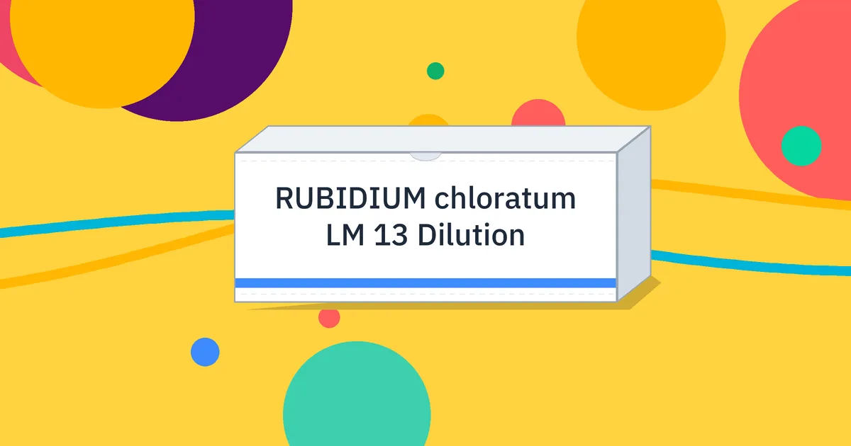 Symbolbild: Packung mit der Aufschrift RUBIDIUM chloratum LM 13 Dilution (PZN 13171861) – Verfügbarkeit und Bezug in Apotheken in Frankfurt am Main