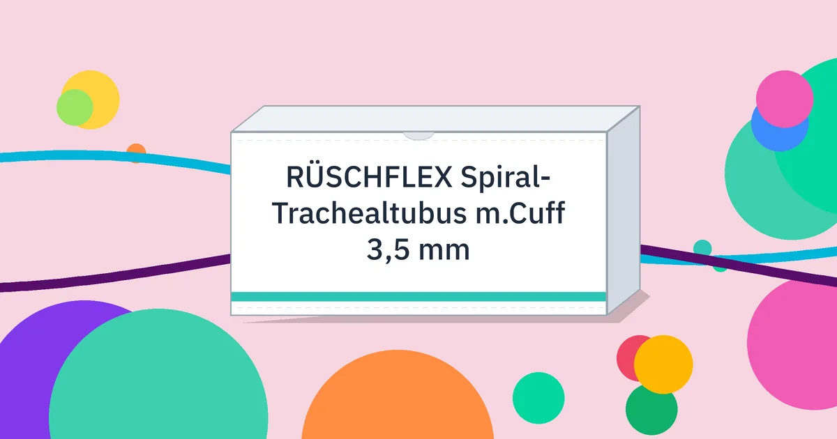 Symbolbild: Packung mit der Aufschrift RÜSCHFLEX Spiral-Trachealtubus m.Cuff 3,5 mm (PZN 12463656) – Verfügbarkeit und Bezug in Apotheken in Frankfurt am Main