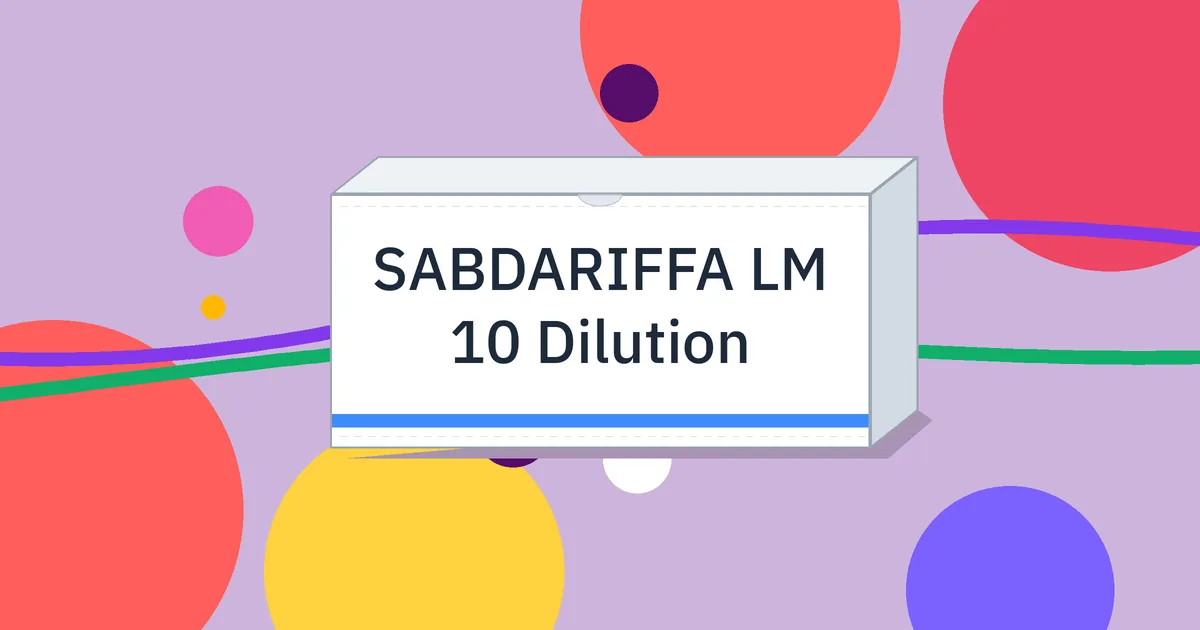Symbolbild: Packung mit der Aufschrift SABDARIFFA LM 10 Dilution (PZN 13175391) – Verfügbarkeit und Bezug in Apotheken in Frankfurt am Main