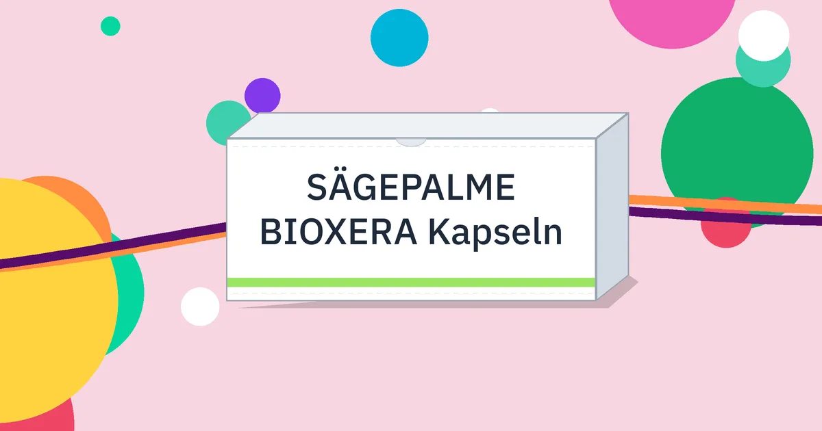 Symbolbild: Packung mit der Aufschrift SÄGEPALME BIOXERA Kapseln (PZN 08669346) – Verfügbarkeit und Bezug in Apotheken in Frankfurt am Main