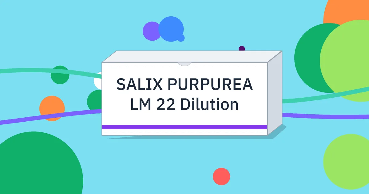 Symbolbild: Packung mit der Aufschrift SALIX PURPUREA LM 22 Dilution (PZN 13178716) – Verfügbarkeit und Bezug in Apotheken in Frankfurt am Main