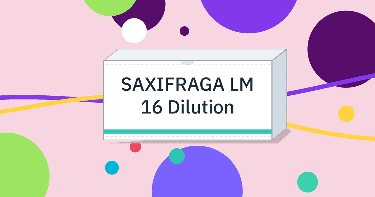 Symbolbild: Packung mit der Aufschrift SAXIFRAGA LM 16 Dilution (PZN 13688386) – Verfügbarkeit und Bezug in Apotheken in Frankfurt am Main