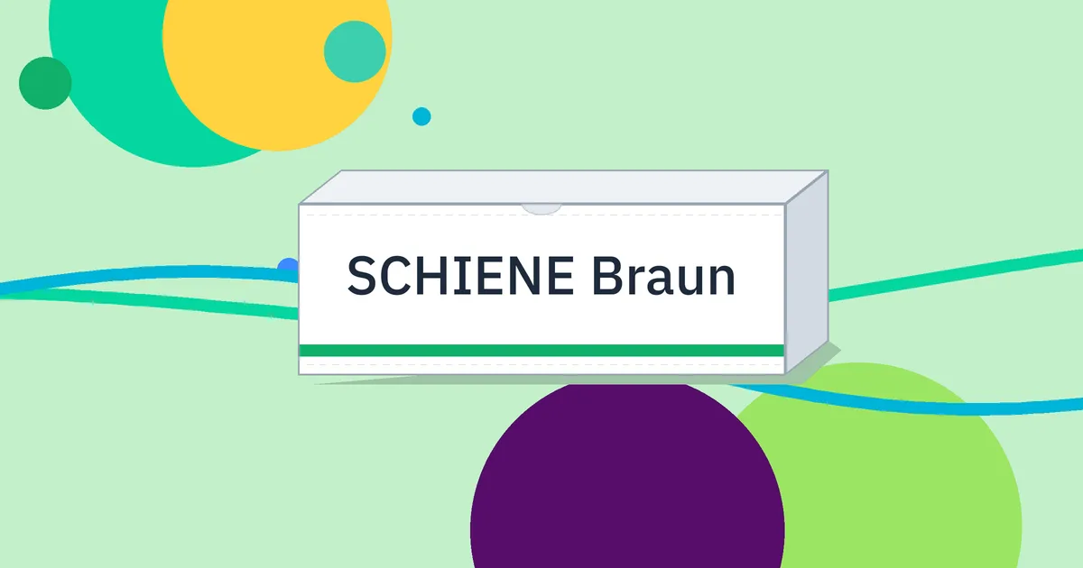 Symbolbild: Packung mit der Aufschrift SCHIENE Braun (PZN 01980093) – Verfügbarkeit und Bezug in Apotheken in Frankfurt am Main
