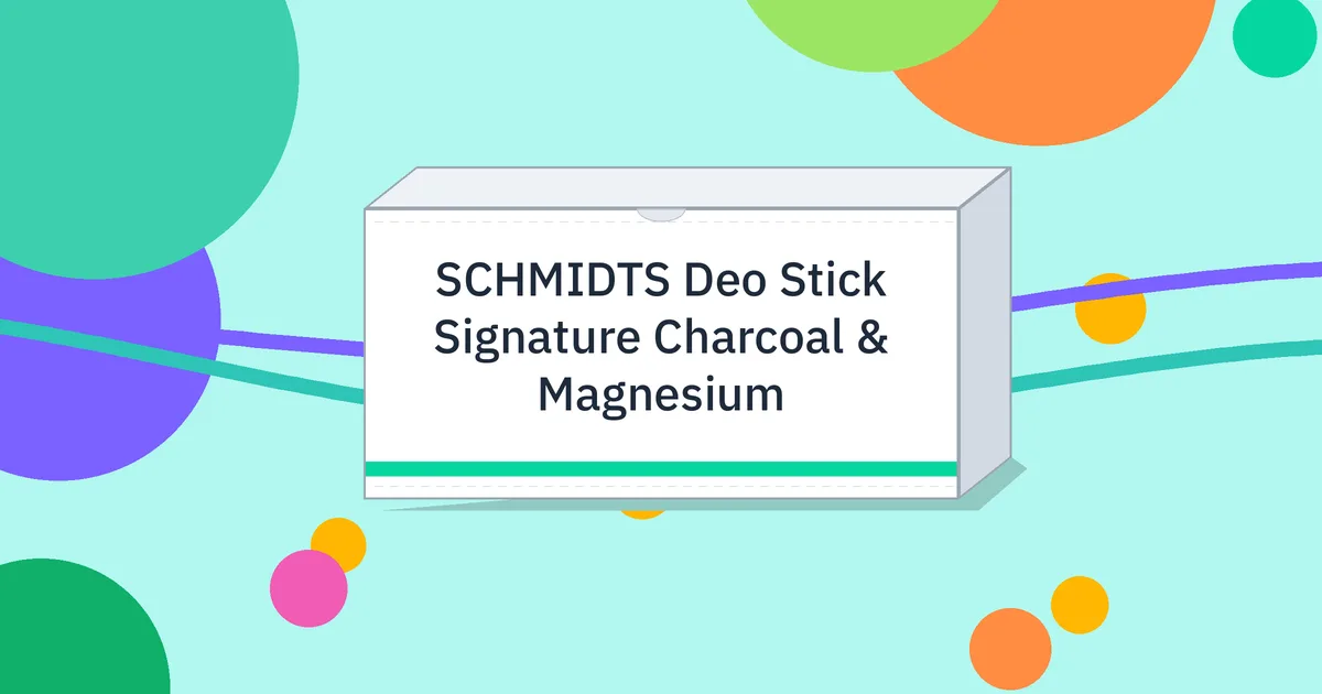 Symbolbild: Packung mit der Aufschrift SCHMIDTS Deo Stick Signature Charcoal & Magnesium (PZN 16023026) – Verfügbarkeit und Bezug in Apotheken in Frankfurt am Main