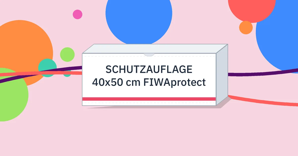 Symbolbild: Packung mit der Aufschrift SCHUTZAUFLAGE 40x50 cm FIWAprotect (PZN 11859808) – Verfügbarkeit und Bezug in Apotheken in Frankfurt am Main