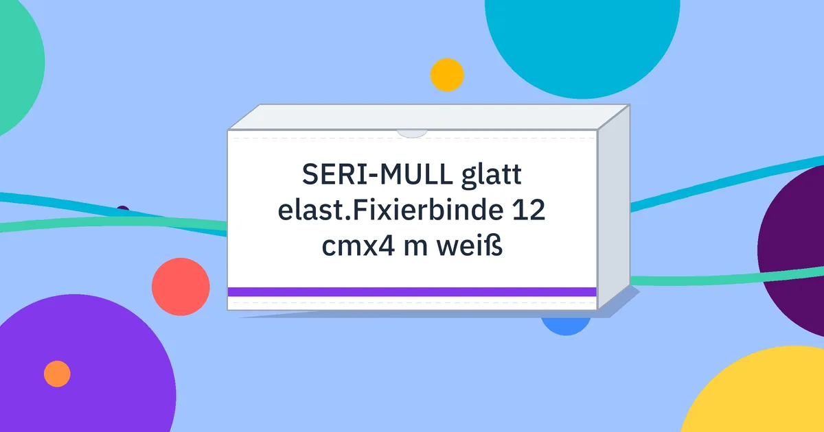 Symbolbild: Packung mit der Aufschrift SERI-MULL glatt elast.Fixierbinde 12 cmx4 m weiß (PZN 20951915) – Verfügbarkeit und Bezug in Apotheken in Frankfurt am Main
