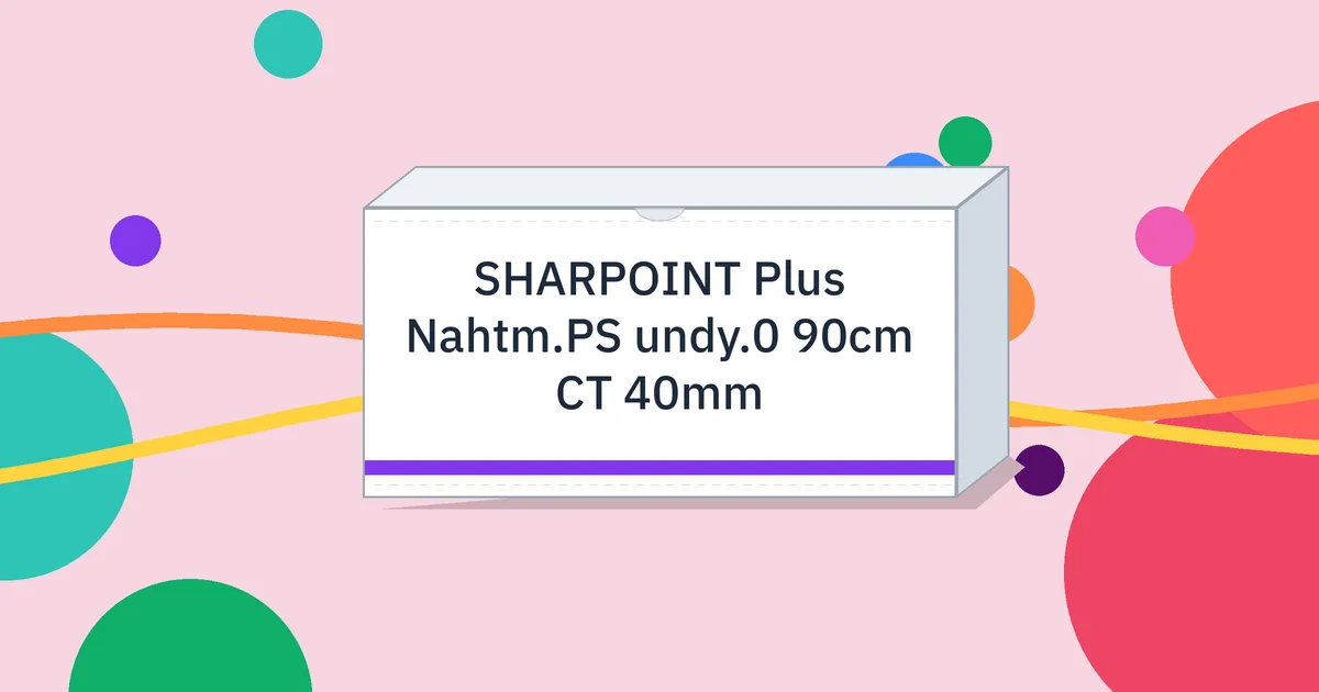 Symbolbild: Packung mit der Aufschrift SHARPOINT Plus Nahtm.PS undy.0 90cm CT 40mm (PZN 17995895) – Verfügbarkeit und Bezug in Apotheken in Frankfurt am Main