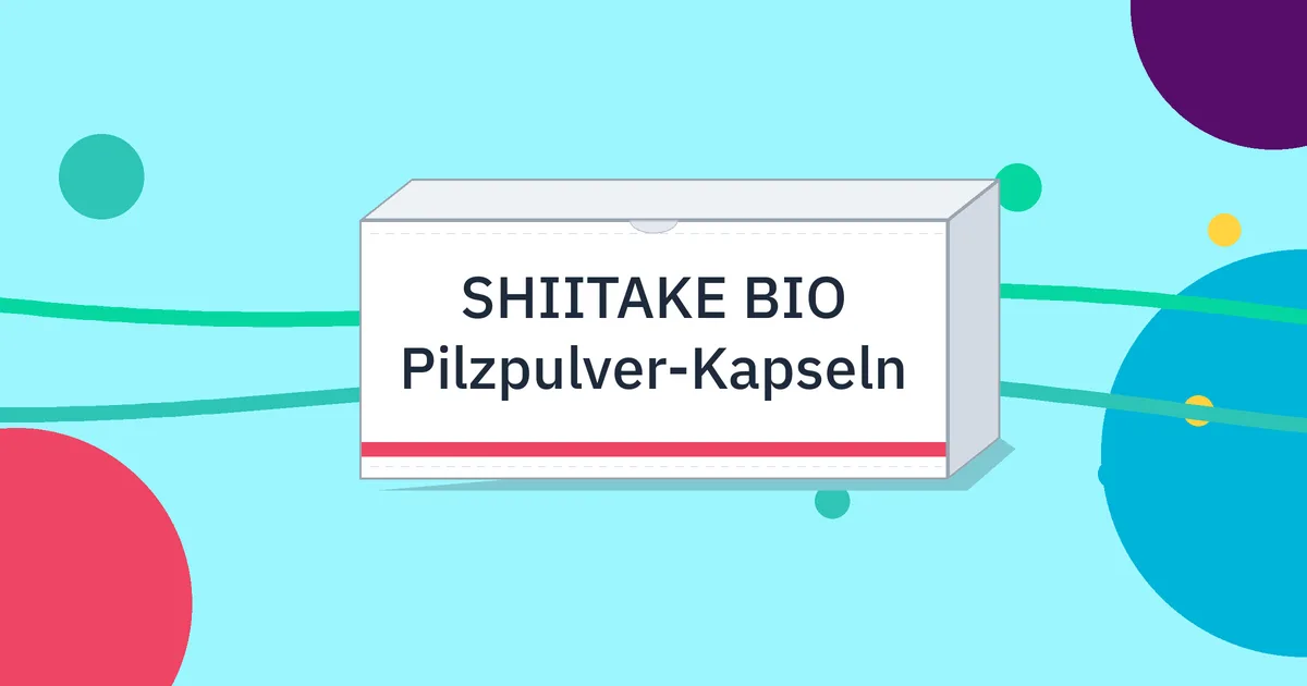 Symbolbild: Packung mit der Aufschrift SHIITAKE BIO Pilzpulver-Kapseln (PZN 19710796) – Verfügbarkeit und Bezug in Apotheken in Frankfurt am Main