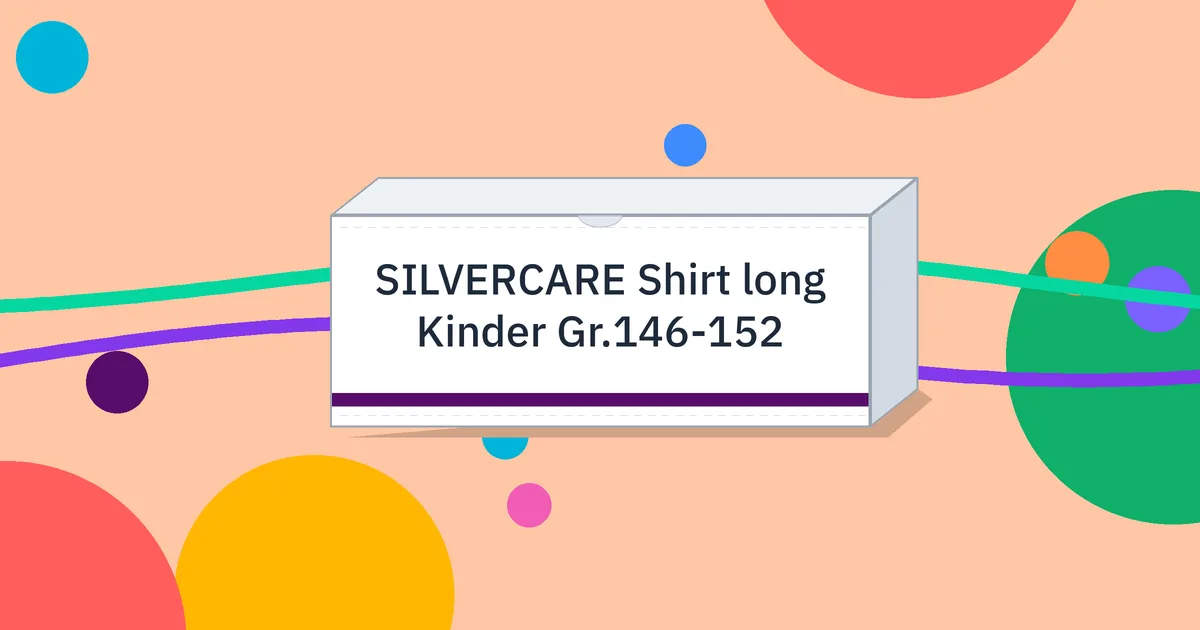 Symbolbild: Packung mit der Aufschrift SILVERCARE Shirt long Kinder Gr.146-152 (PZN 01110529) – Verfügbarkeit und Bezug in Apotheken in Frankfurt am Main