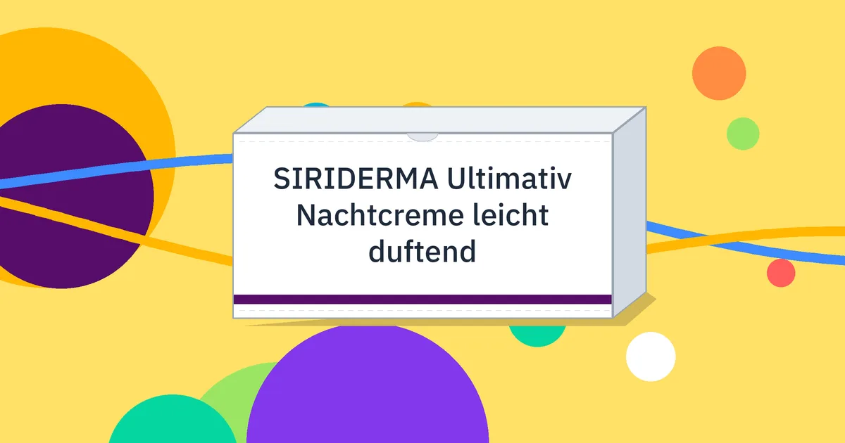 Symbolbild: Packung mit der Aufschrift SIRIDERMA Ultimativ Nachtcreme leicht duftend (PZN 17561487) – Verfügbarkeit und Bezug in Apotheken in Frankfurt am Main