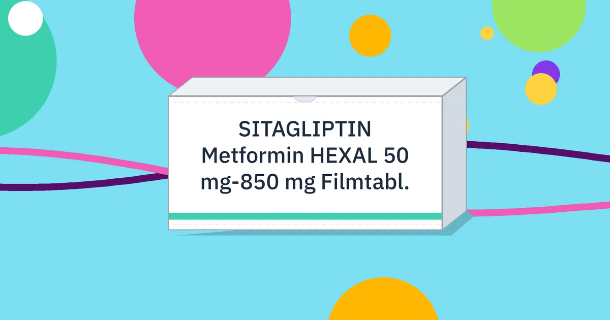Symbolbild: Packung mit der Aufschrift SITAGLIPTIN Metformin HEXAL 50 mg-850 mg Filmtabl. (PZN 17575377) – Verfügbarkeit und Bezug in Apotheken in Frankfurt am Main