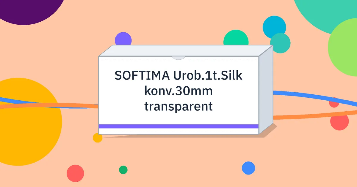 Symbolbild: Packung mit der Aufschrift SOFTIMA Urob.1t.Silk konv.30mm transparent (PZN 02946253) – Verfügbarkeit und Bezug in Apotheken in Frankfurt am Main
