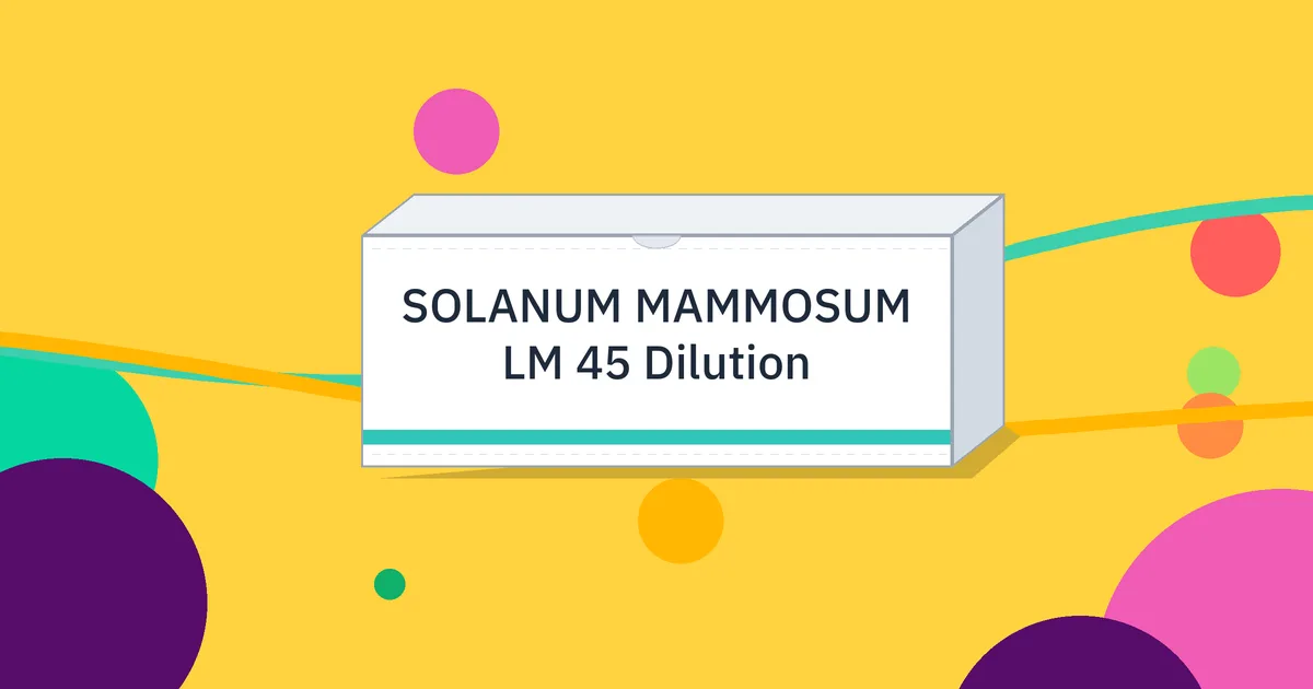 Symbolbild: Packung mit der Aufschrift SOLANUM MAMMOSUM LM 45 Dilution (PZN 13192610) – Verfügbarkeit und Bezug in Apotheken in Frankfurt am Main